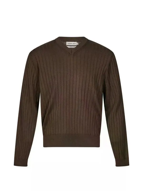 ANOTHER ASPECT Ribbed-knit V-neck Sweater