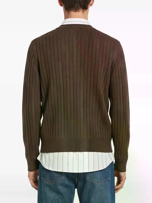 ANOTHER ASPECT Ribbed-knit V-neck Sweater