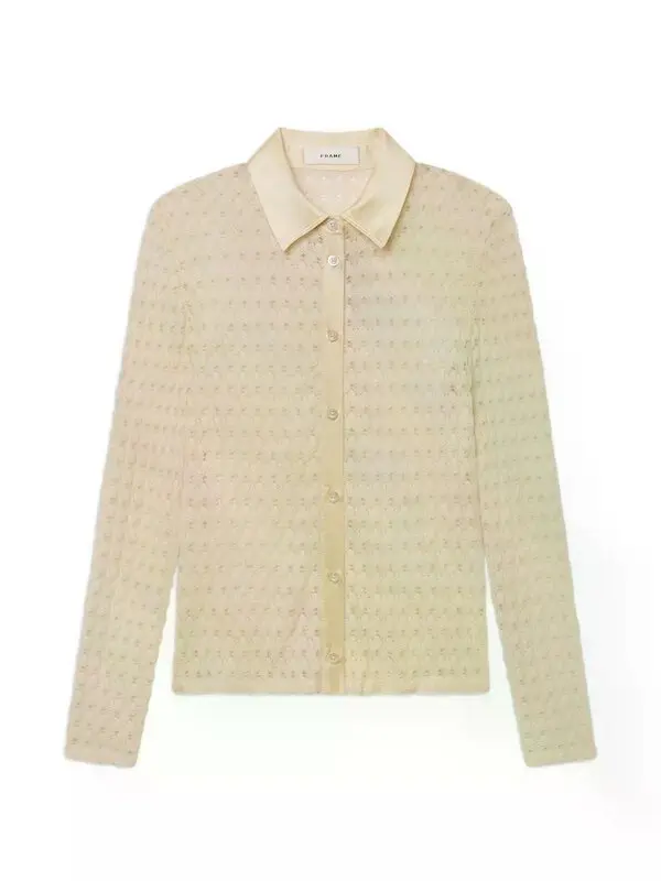 FRAME Lace-knit Long-sleeve Shirt