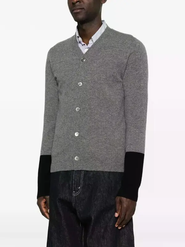 Comme Des Garçons Colour-block Wool Cardigan