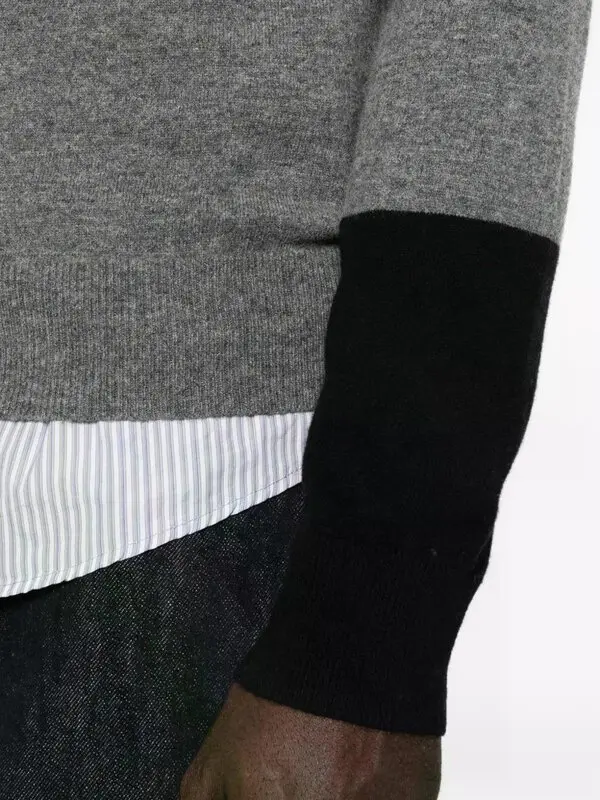 Comme Des Garçons Colour-block Wool Cardigan