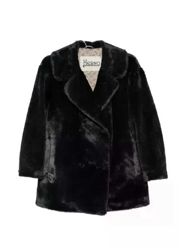 Herno Double-breasted Faux-fur Coat