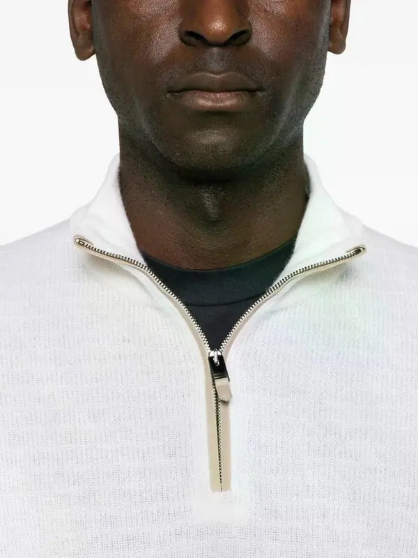 Canali Half-zip Waffle-knit Sweater