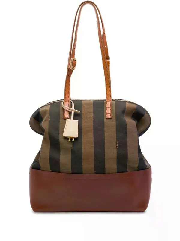 Fendi 2010-2026 Pequin Stripe Canvas 2bag Shoulder Bag