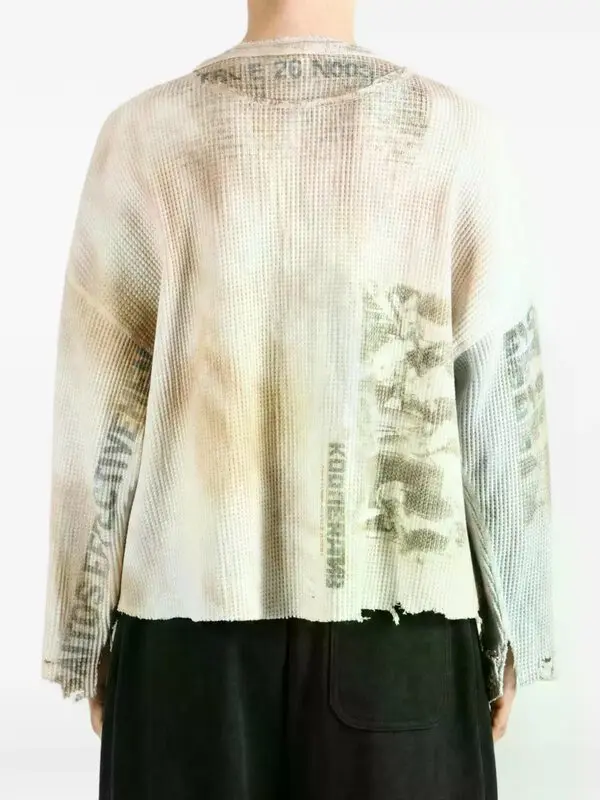 SAITOS Distressed Graphic-print Sweatshirt
