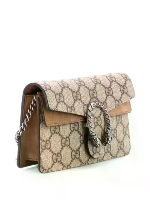 Gucci Dionysus Bag Gg Coated Canvas Super Mini Crossbody Bag - Brown