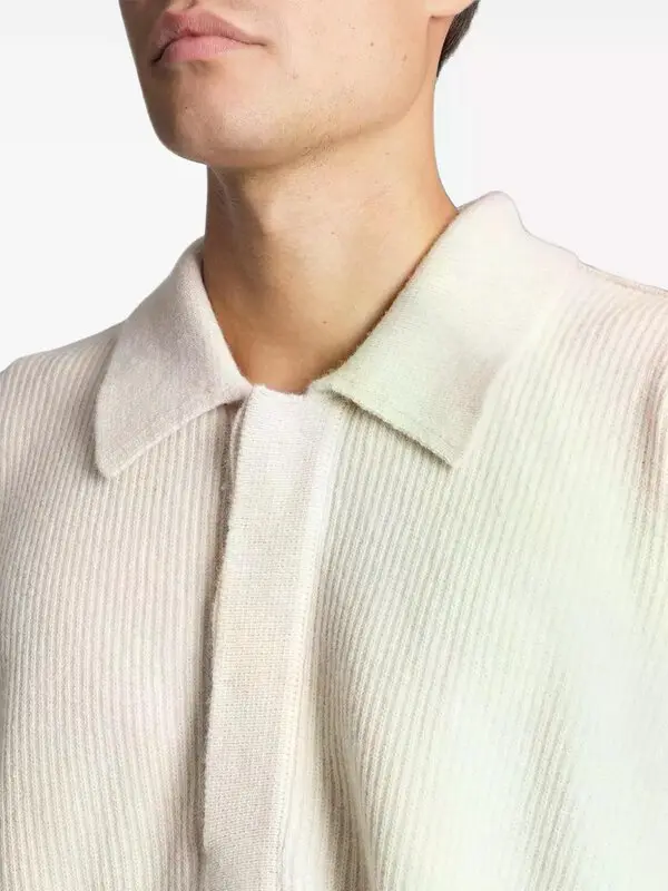 ROBERTO COLLINA Ribbed-knit Polo Shirt
