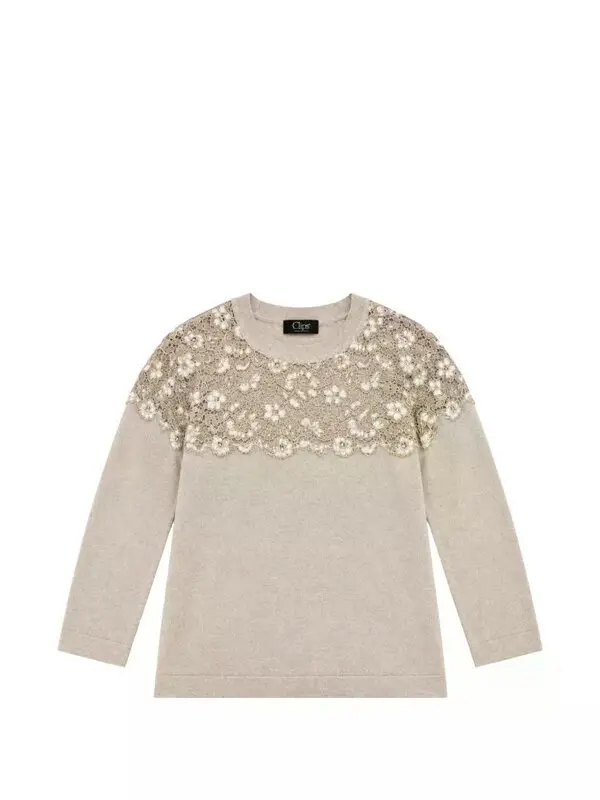 CLIPS Lace-panel Sweater