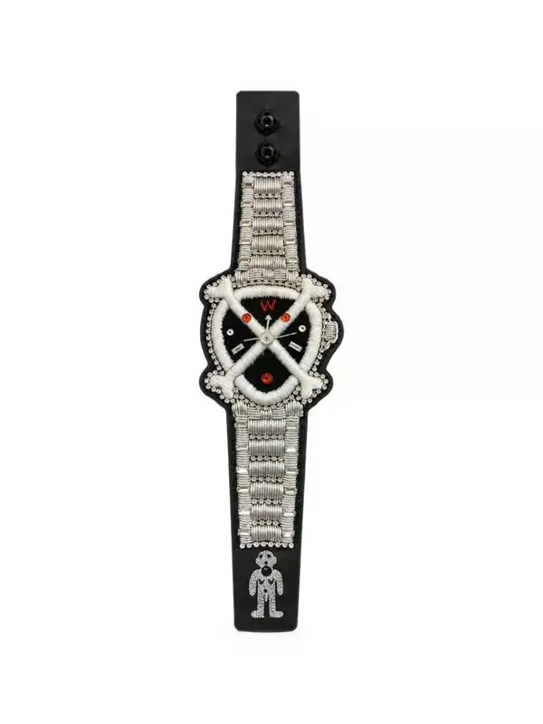 WALTER VAN BEIRENDONCK Glass-embellished Bracelet - Black
