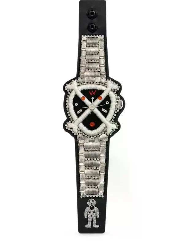 WALTER VAN BEIRENDONCK Glass-embellished Bracelet - Black