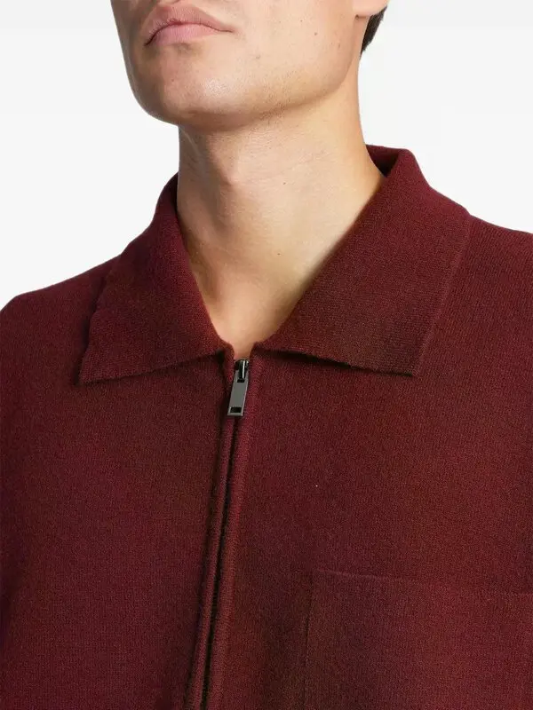 ROBERTO COLLINA Quarter-zip Chest-pocket Polo Shirt - Red