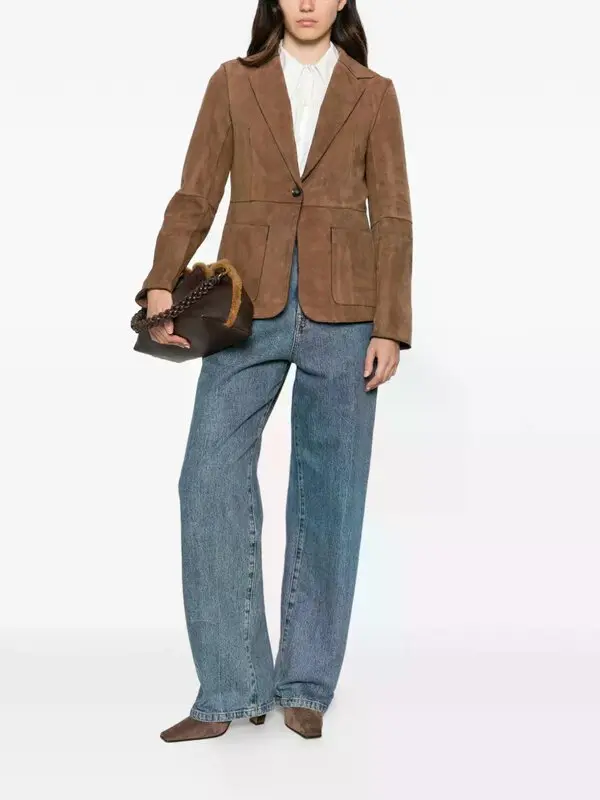 THE JACKIE LEATHERS Lucilla Notched-lapels Single-button Jacket