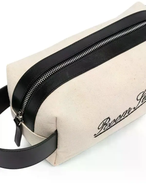 MSGM Embroidered Logo-patch Wash Bag