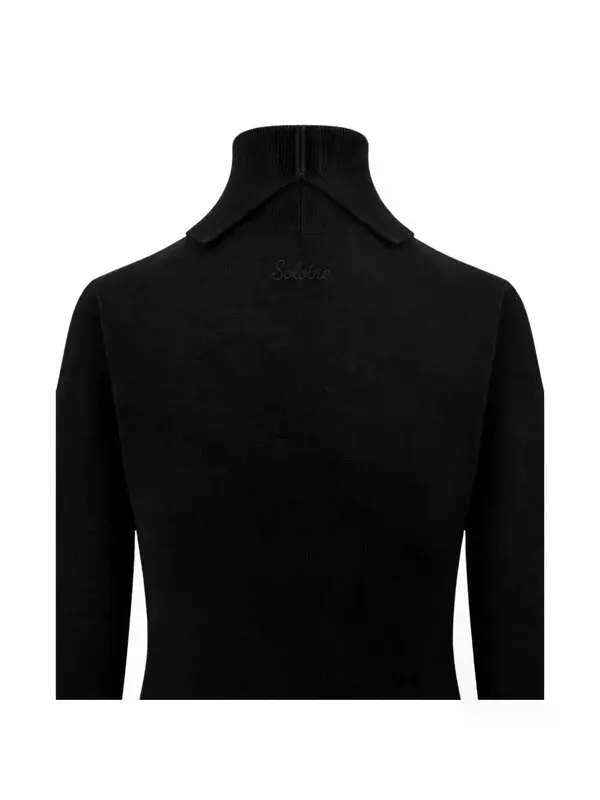 SOLOTRE Ruched Roll-neck Sweater