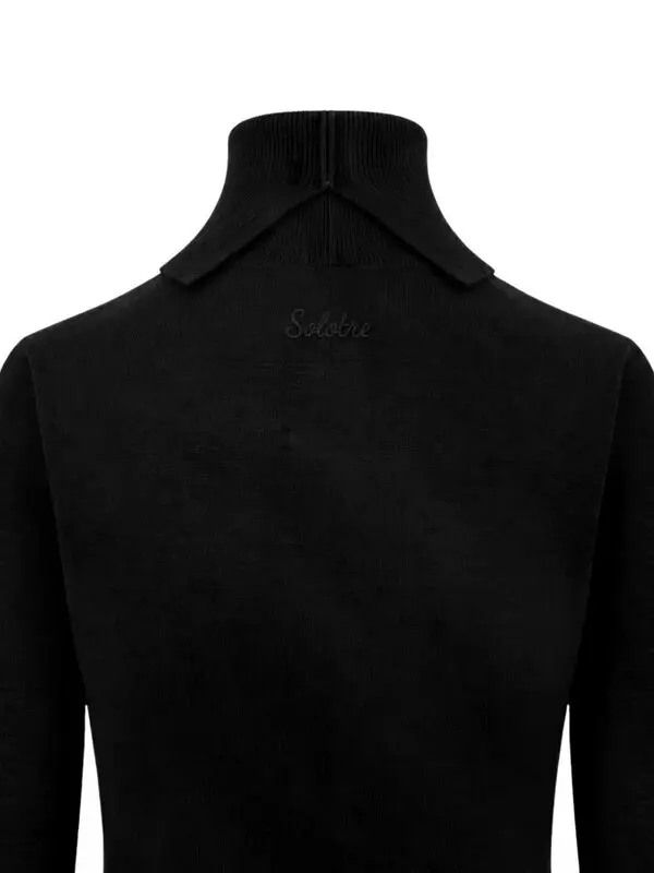 SOLOTRE Ruched Roll-neck Sweater