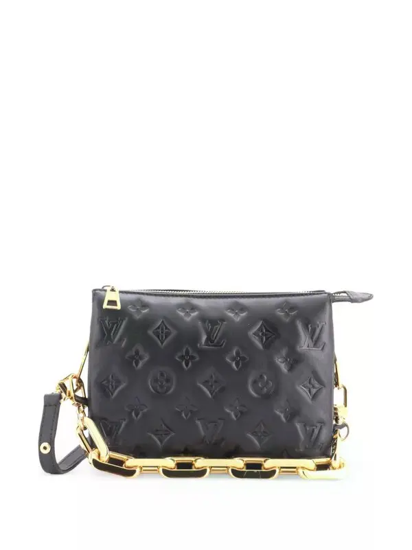 LOUIS VUITTON Coussin Bag Monogram Embossed Lambskin Bb Crossbody Bag - Black