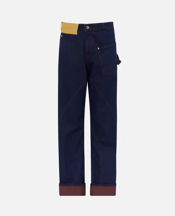 JW Anderson Turn Up Twisted Workwear Jeans - Multicolor