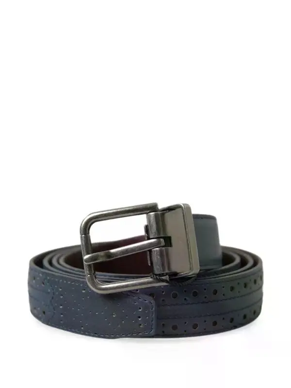 Dolce & Gabbana Perforated Reversible Leather Belt