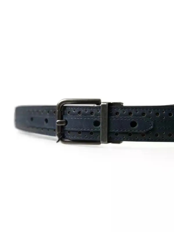 Dolce & Gabbana Perforated Reversible Leather Belt
