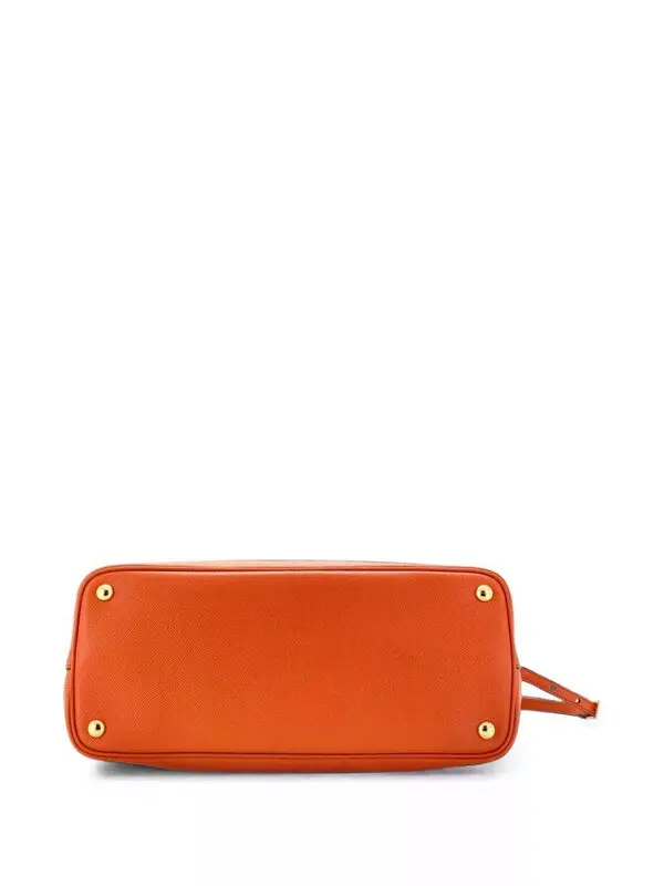 Prada Cuir Double Saffiano Leather Medium Tote Bag - Orange