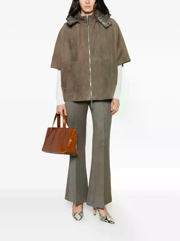 THE JACKIE LEATHERS Alaska Hooded Suede Jacket