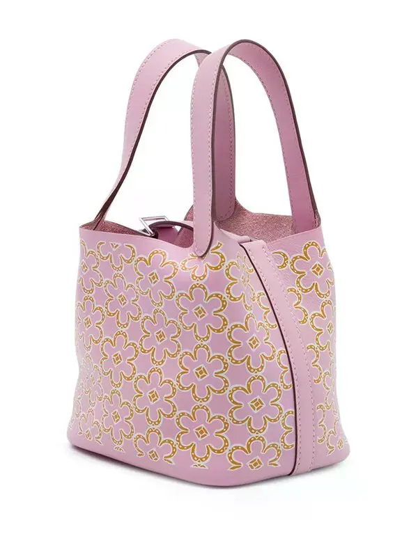 Hermès 2022 Micro Swift Lucky Daisy Picotin Lock 14 Handbag - Pink