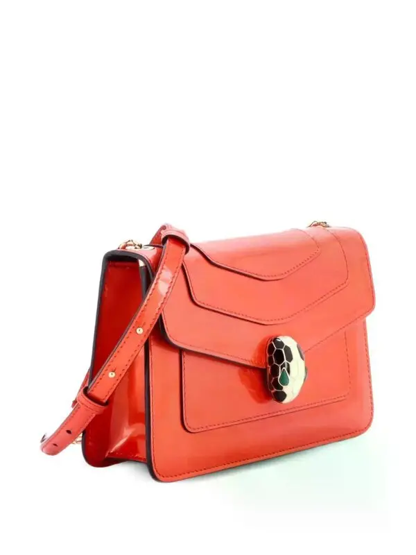 BVLGARI Serpenti Forever Leather Small Shoulder Bag - Metallic
