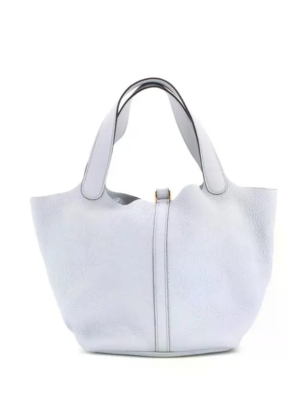 Hermès Picotin Lock Bag Clemence Mm Bucket Bag - Blue
