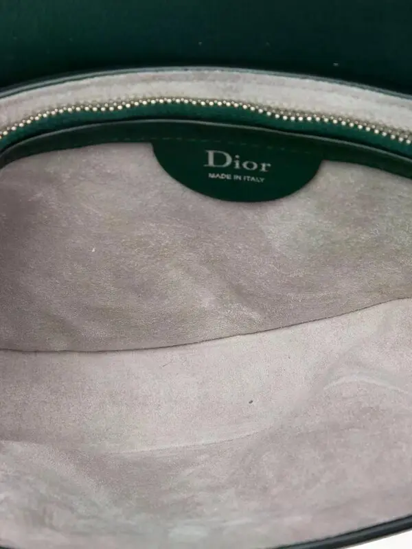 Dior 2025 Embossed Smooth Calfskin Clover Saddle Crossbody Bag
