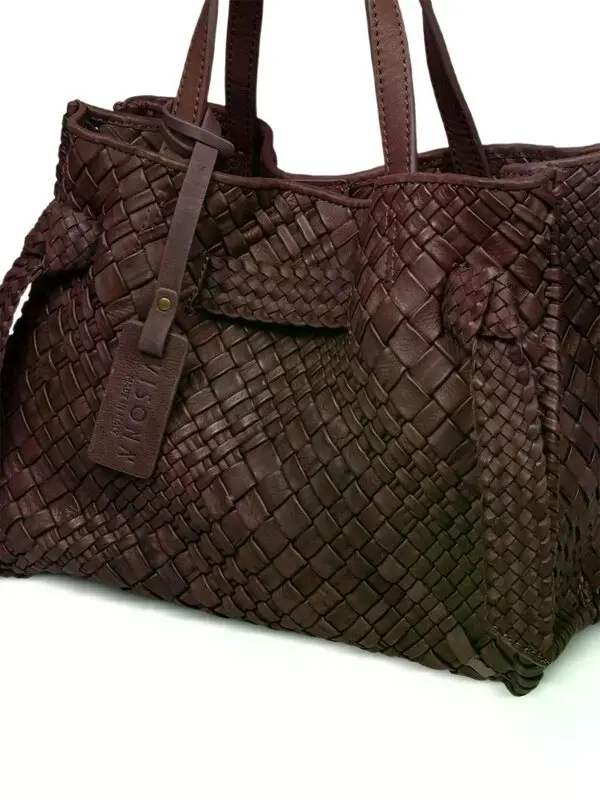 VISONA` Vittoria Woven Leather Tote Bag