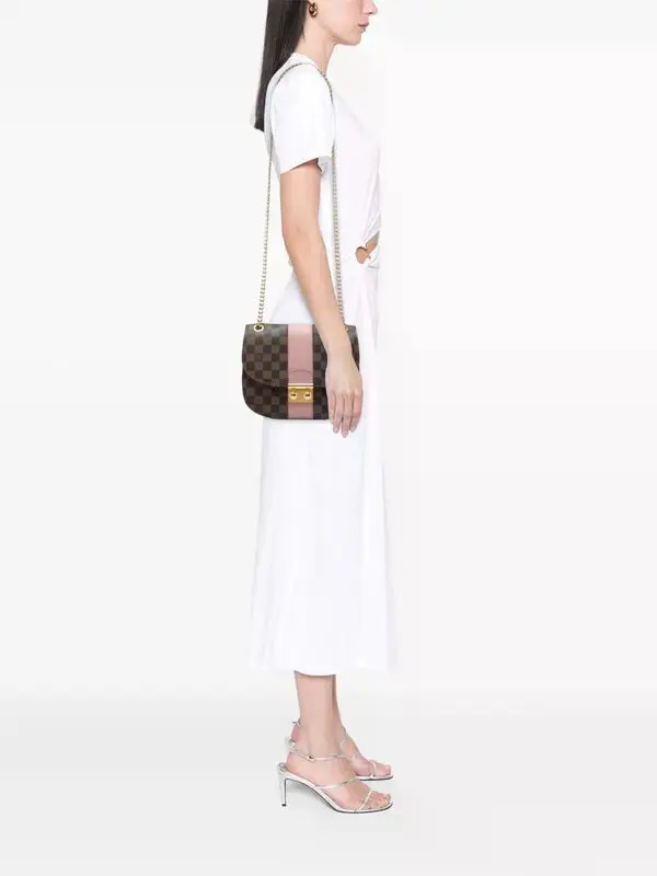 LOUIS VUITTON 2017 Damier Ebene Cuir Taurillon Wight Shoulder Bag
