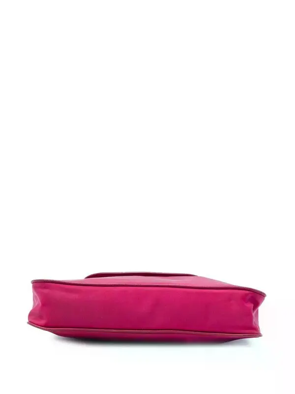 Prada 2000-2013 Saffiano Trimmed Tessuto Chain Crossbody Bag