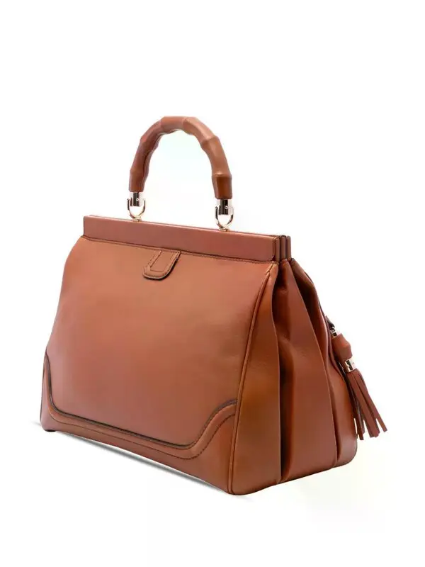 Gucci 2016-2026 Medium Calfskin Bold Bamboo Top Handle Bag Handbag