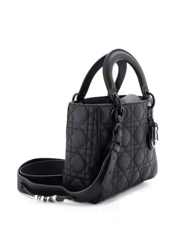 Dior Ultra Matte My Abcdior Lady Bag Cannage Quilt Calfskin Shoulder Bag - Black