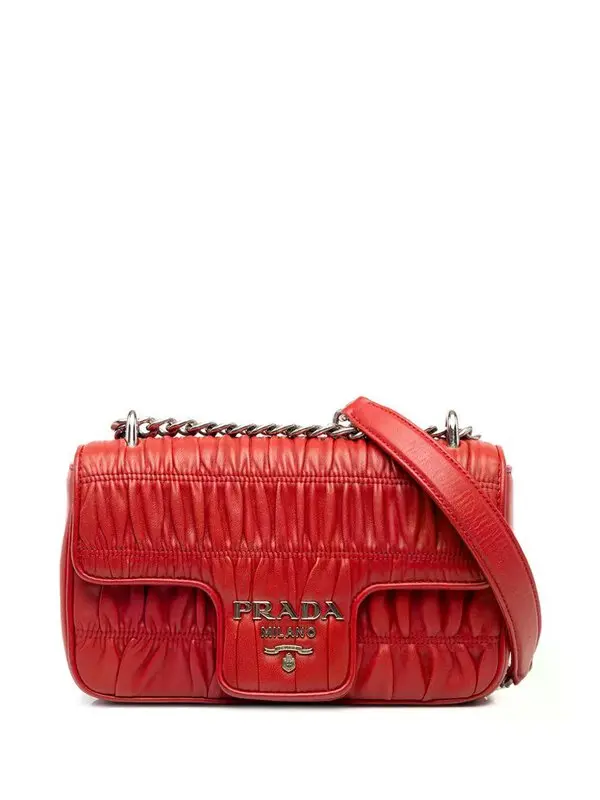 Prada 2010-2026 Nappa Gaufre Chain Flap Crossbody Bag