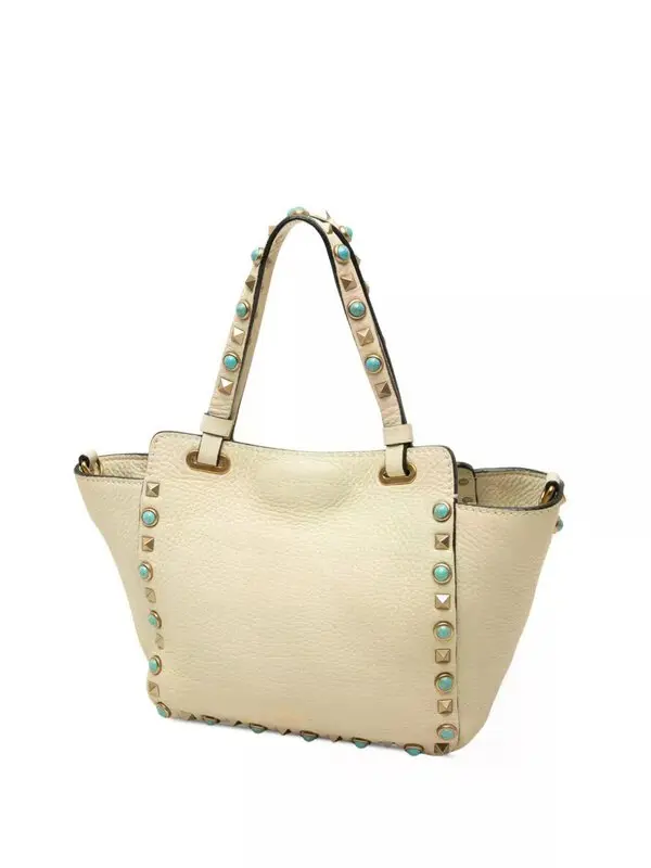 Valentino Garavani 2000-2017 Mini Grained Calfskin Rockstud Rolling Trapeze Satchel