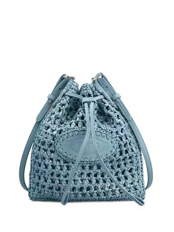 TOD'S Raffia & Leather Bucket Bag Mini