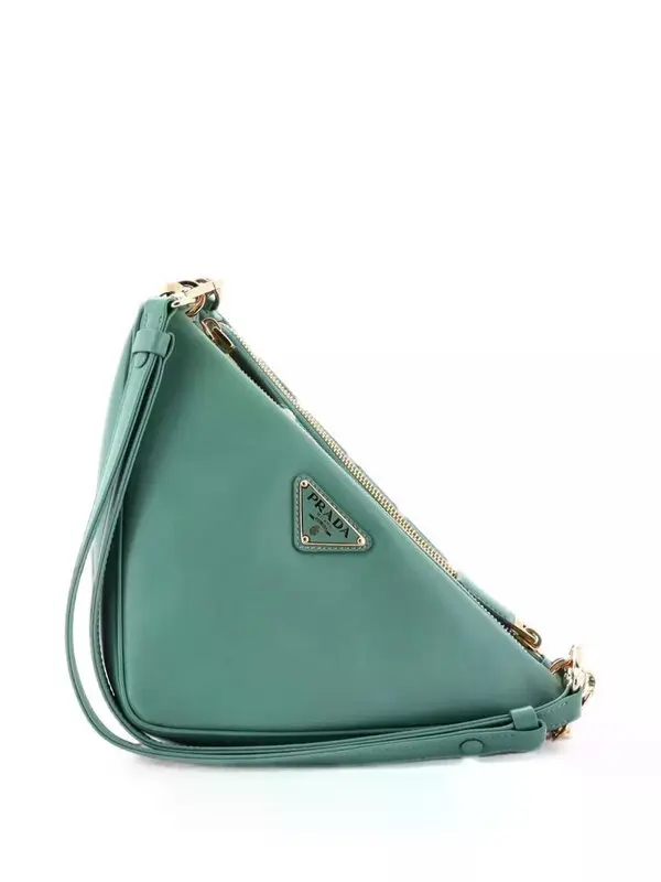 Prada Double Symbole Triangle Bag Leather And Jacquard Mini Shoulder Bag