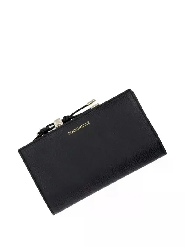 COCCINELLE Logo-lettering Pebbled-leather Wallet - Black
