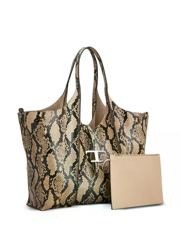TOD'S T Timeless Snakeskin-effect Tote Bag