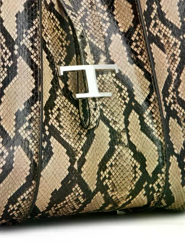 TOD'S T Timeless Snakeskin-effect Tote Bag