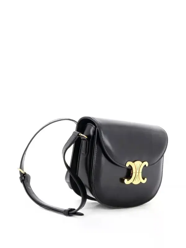 Celine Triomphe Besace Clea Flap Bag Leather Shoulder Bag