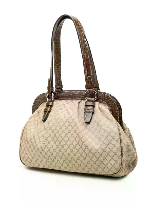 Celine 2008 Macadam Canvas Tassel Frame Satchel