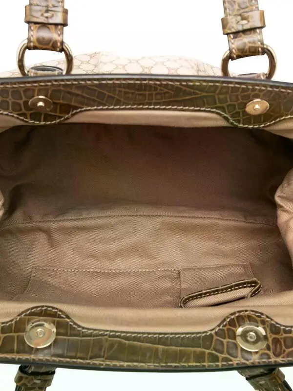Celine 2008 Macadam Canvas Tassel Frame Satchel