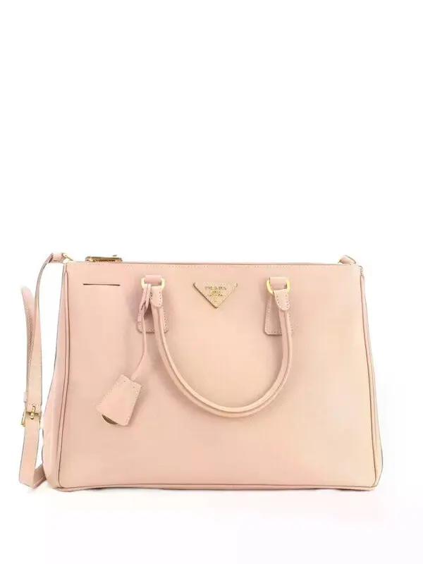 Prada Double Zip Lux Saffiano Leather Medium Tote Bag