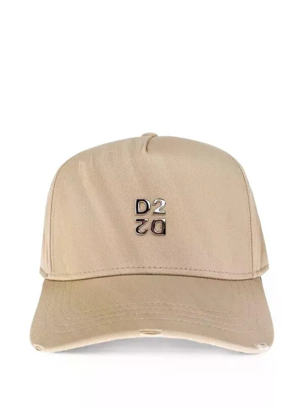 Dsquared2 Upside Down Logo-plaque Distressed-detailing Baseball Cap