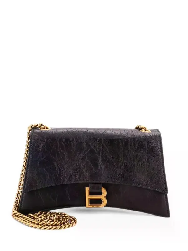 Balenciaga Crush Chain Flap Bag Leather Xs Shoulder Bag - Black