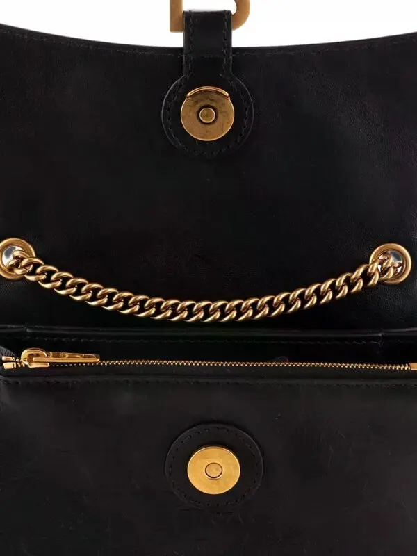 Balenciaga Crush Chain Flap Bag Leather Xs Shoulder Bag - Black