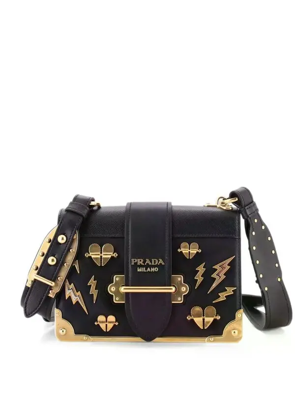 Prada Cahier Embellished Leather Small Crossbody Bag