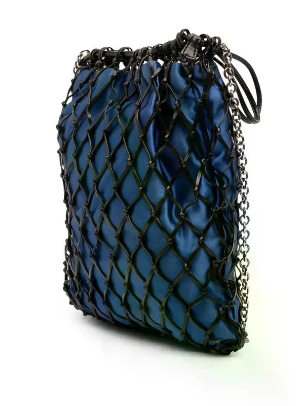 Prada 2013-2026 Satin And Leather Net Chain Crossbody Bag